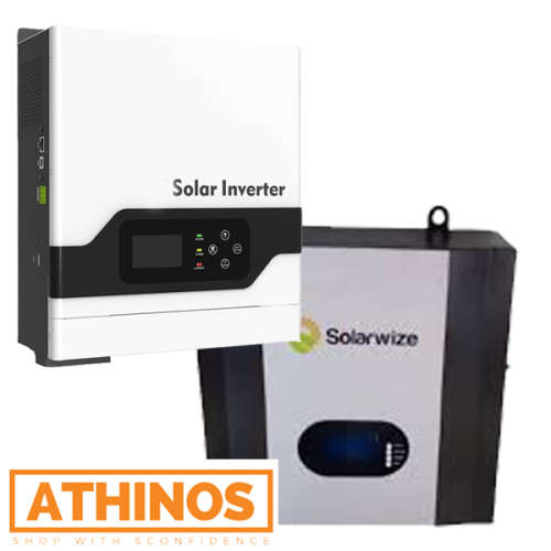 Battery & Charger Combos - 3000VA Hybrid Inverter and 2.9KWh 24V Lithium Ion Battery Pack for ...